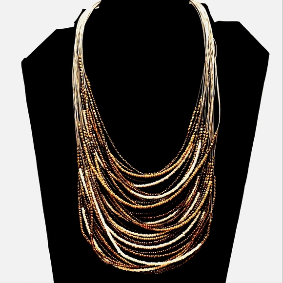 Source Unknown | Jewelry | Vintage Multistrand Layered Beaded Necklace ...